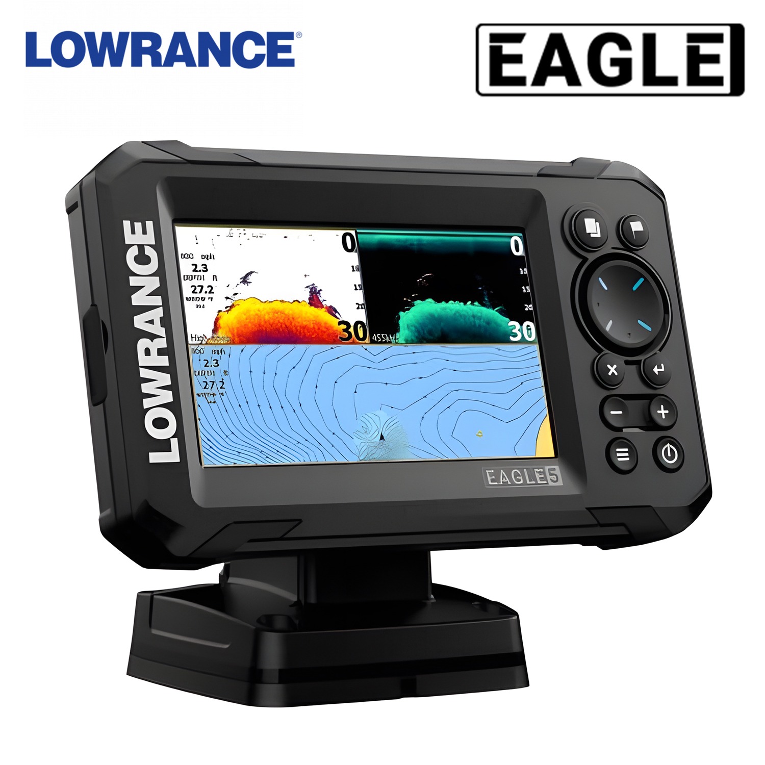 LOWRANCE EAGLE 5″ with SplitShot HD Transducer – เรือคายัค Blue runner
